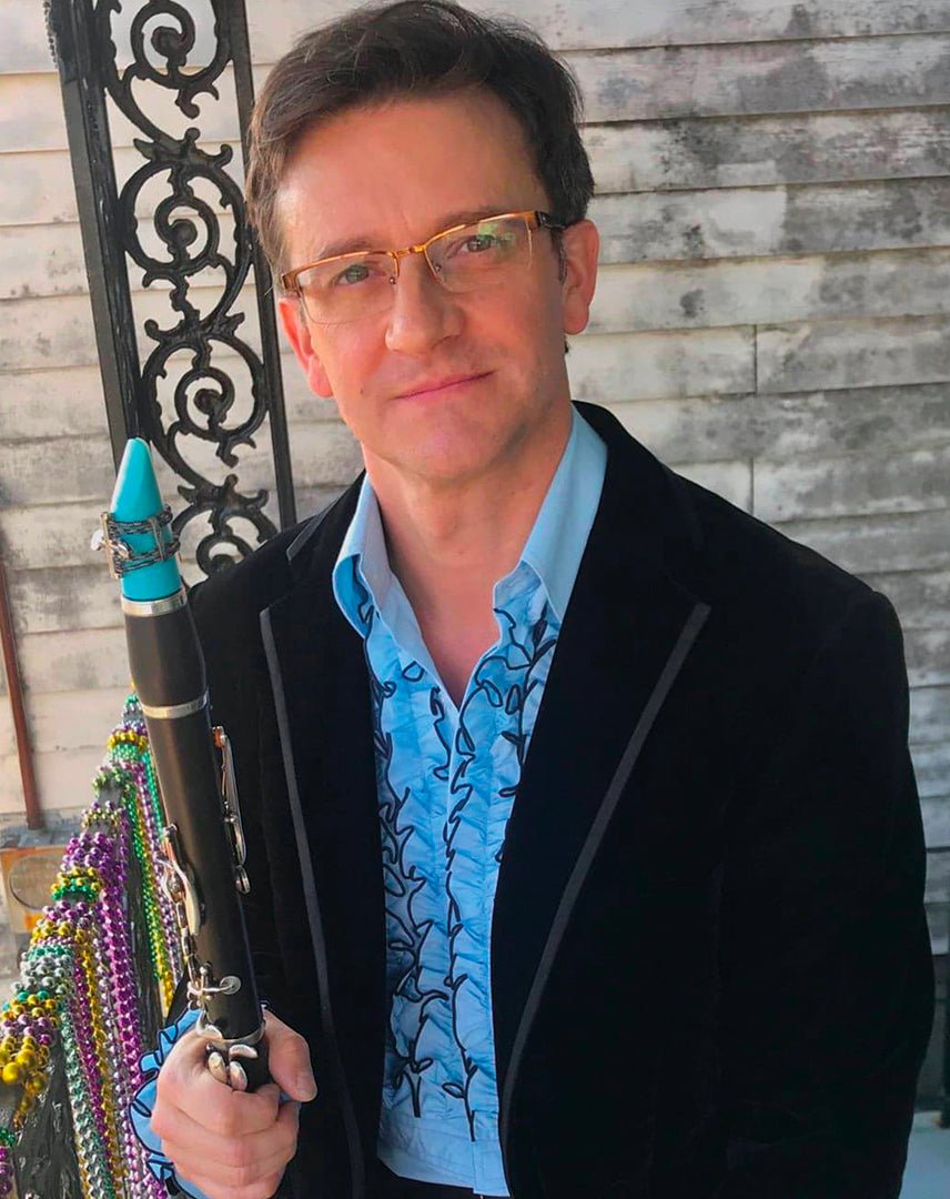 James Evans plays on a syos clarinet mouthpiece