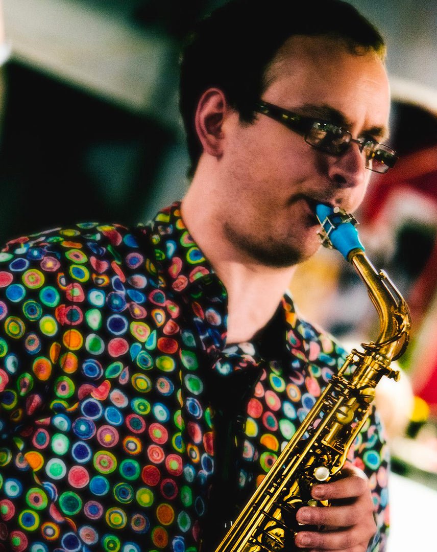 Pascal Mabit from Magic Malik Orchestra plays a Syos alto mouthpiece